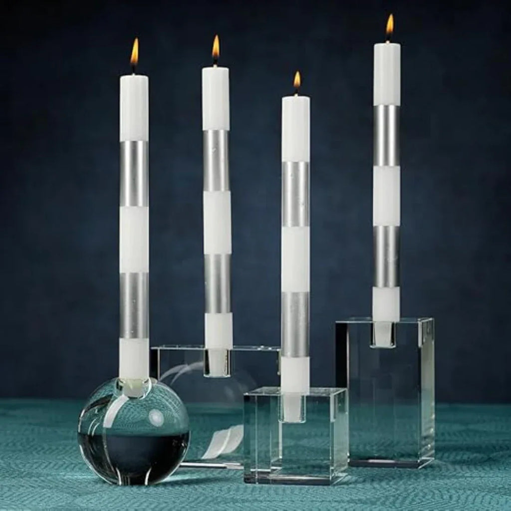 Modern & Festive Silver Formal Candles - Set of 6 – SBG Home & Design